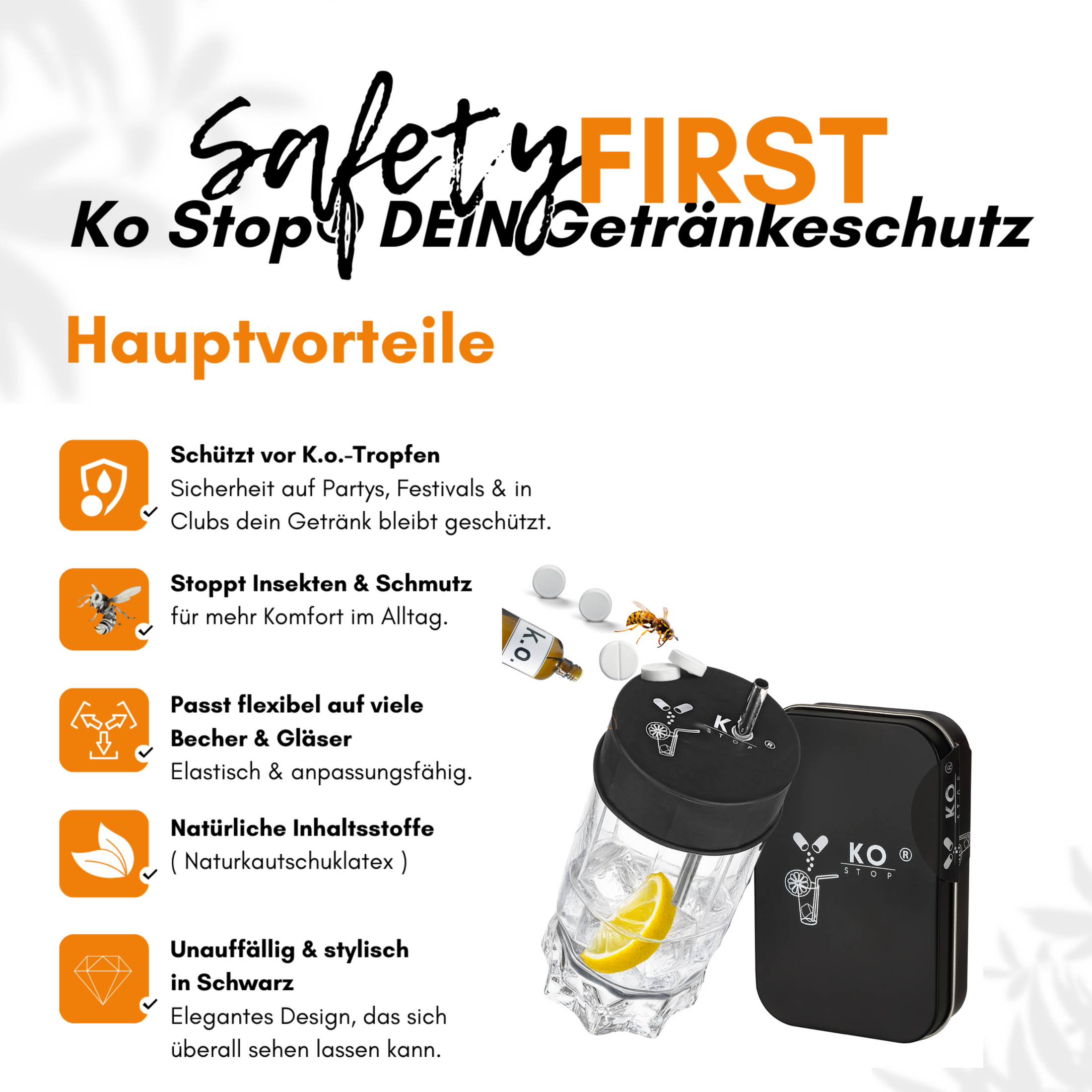 Ko Stop – Getränkeschutz mit Druck | Werbegeschenke & Giveaways
